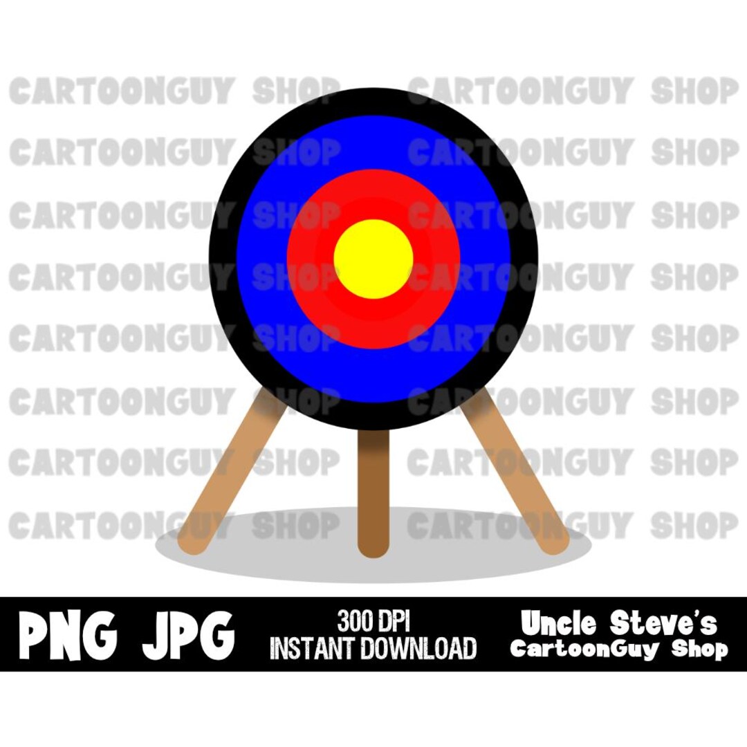 Archery Target Clip Art: Cartoon Image (digital Download) - Etsy