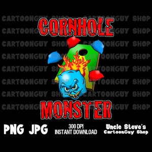 Cornhole Monster Board Clipart: Shirt Sublimation Design (PNG, JPG ...