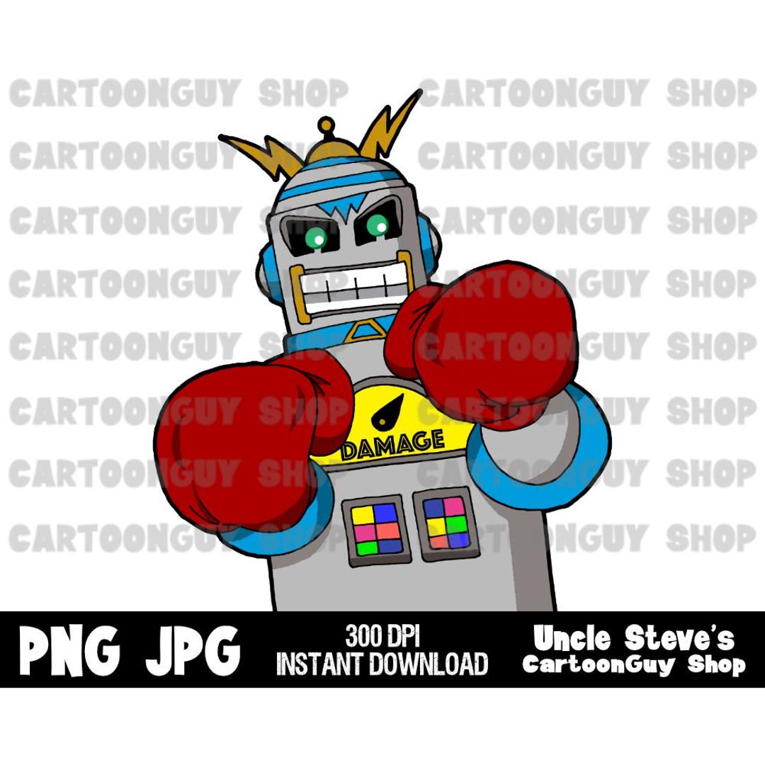 Robot Clip Art - Boxing Robot - Battlebot - PNG - JPG - Sublimation ...
