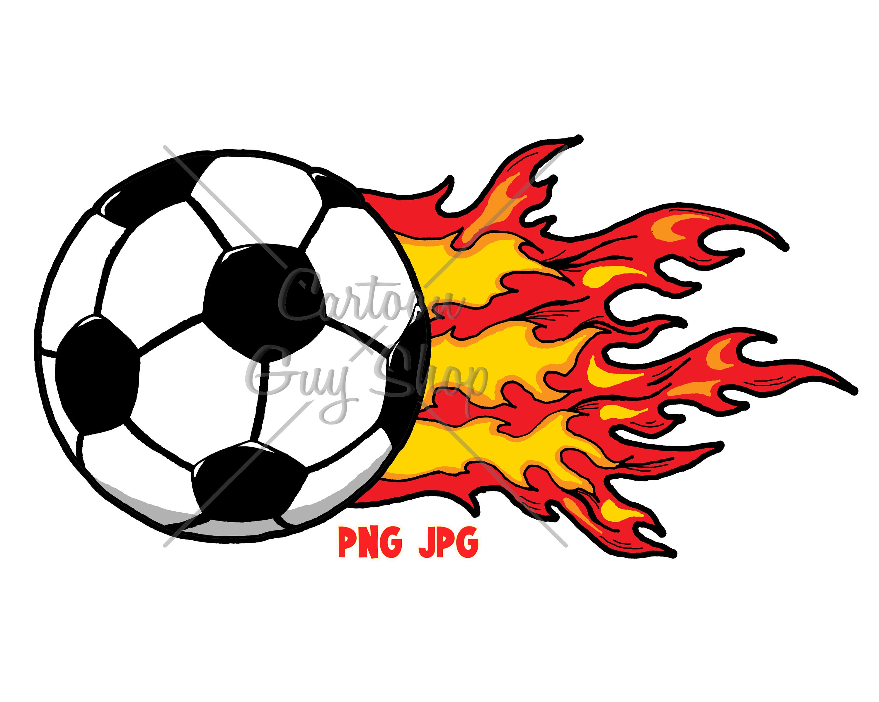 Soccer Ball On Fire Clipart Png