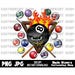 Billiards Clip Art - Monster 8 Ball Rack - PNG - JPG - Sublimation ...