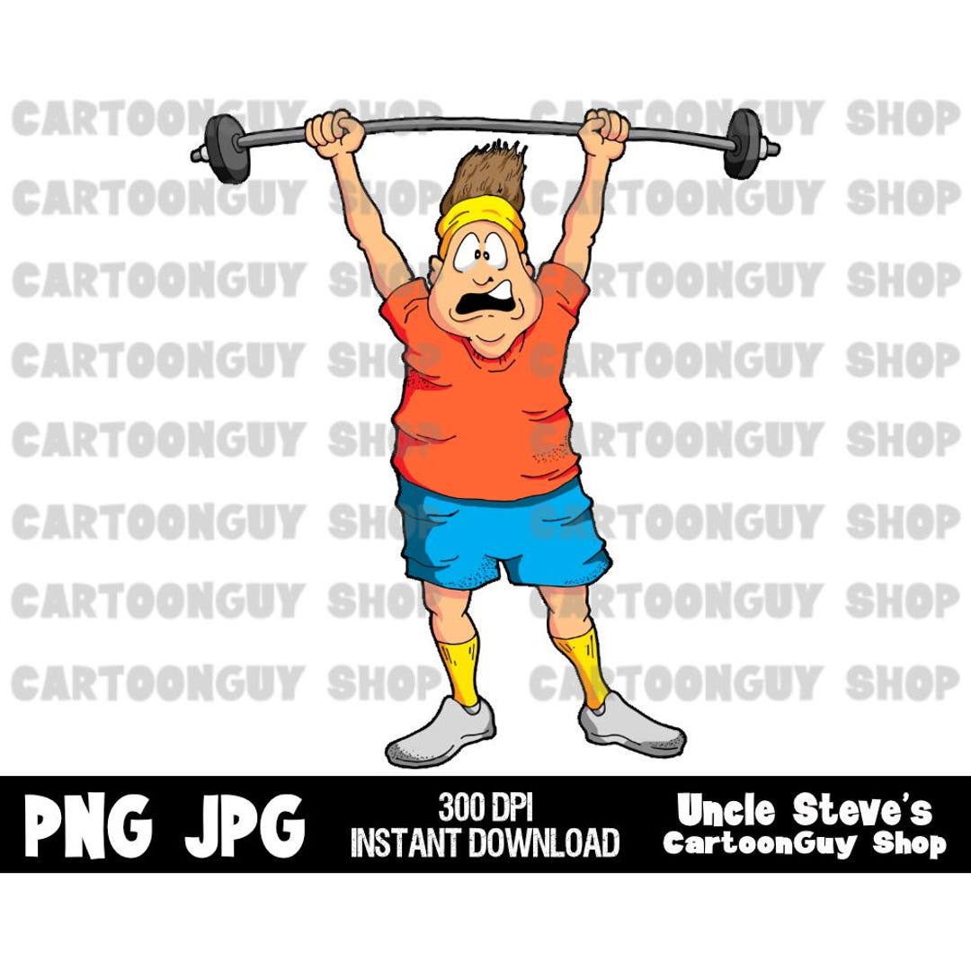 Weightlifting Clip Art - Man Lifting a Barbell - PNG - JPG ...