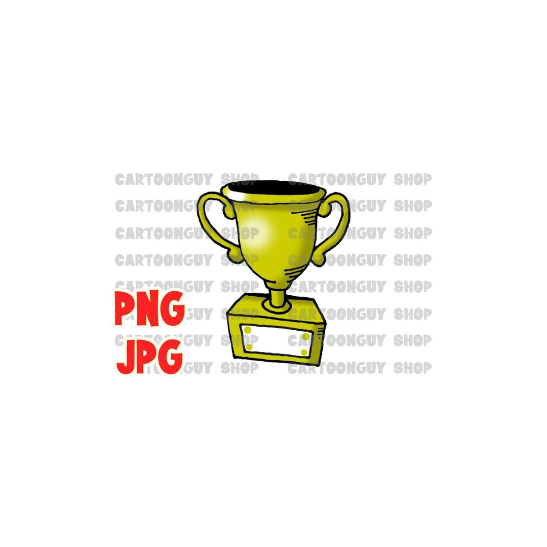 Trophy Clip Art Cartoon Trophy Award PNG JPG Sublimation Cartoon ...