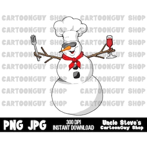 Christmas Clip Art - Snowman Chef - Cook - PNG - JPG - Sublimation ...