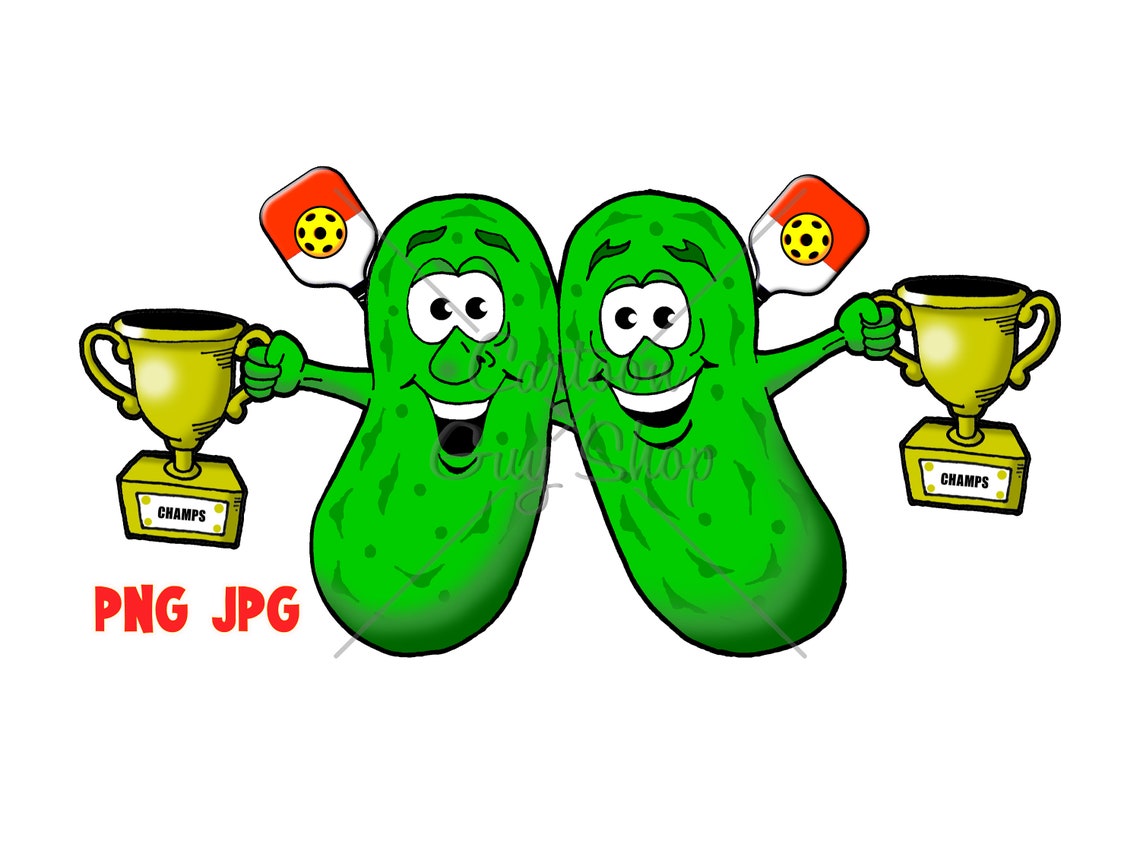 Pickleball Clipart Pickleball Champs PNG JPG Cartoon - Etsy
