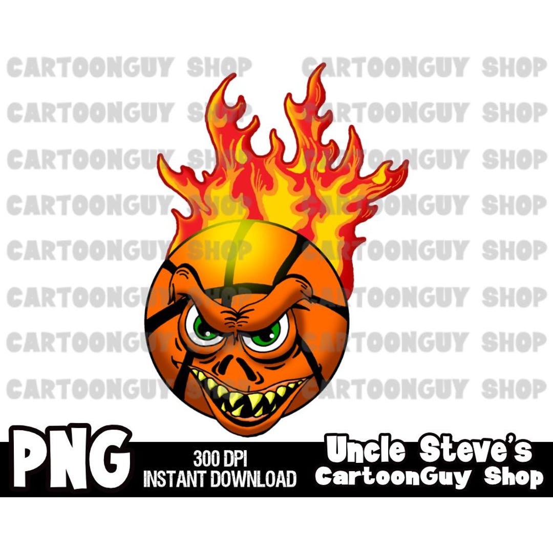 Basketball Clip Art - Flaming Monster Basketball - PNG - Digital ...