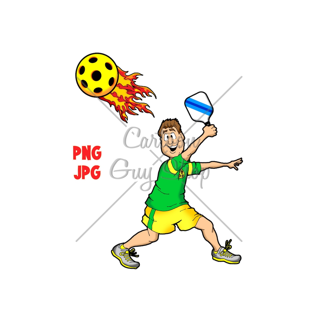 Pickleball Clipart Pickleball Player PNG JPG Cartoon Image Digital ...
