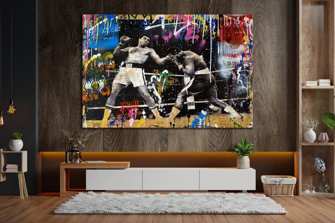 CANVAS ART PRINT Motivational Wall Art Boxing Canvas Print Muhammad Ali ...