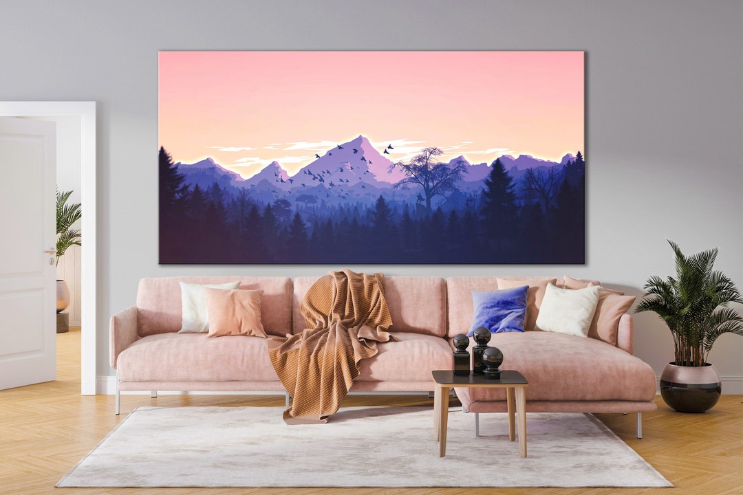 CANVAS ART PRINT Mountain View Wall Art Print Living Room Nature Wall ...