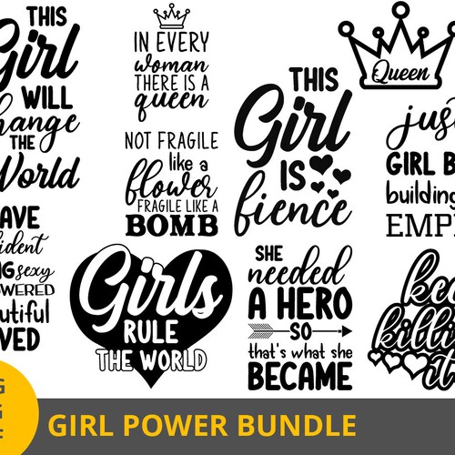 Girl Power SVG Bundle Women up SVG Cut Files Commercial | Etsy