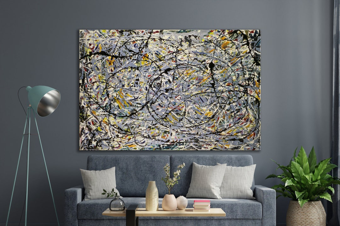 CANVAS ART PRINT Wattery Path Canvas Print Jackson Pollock Style Art ...