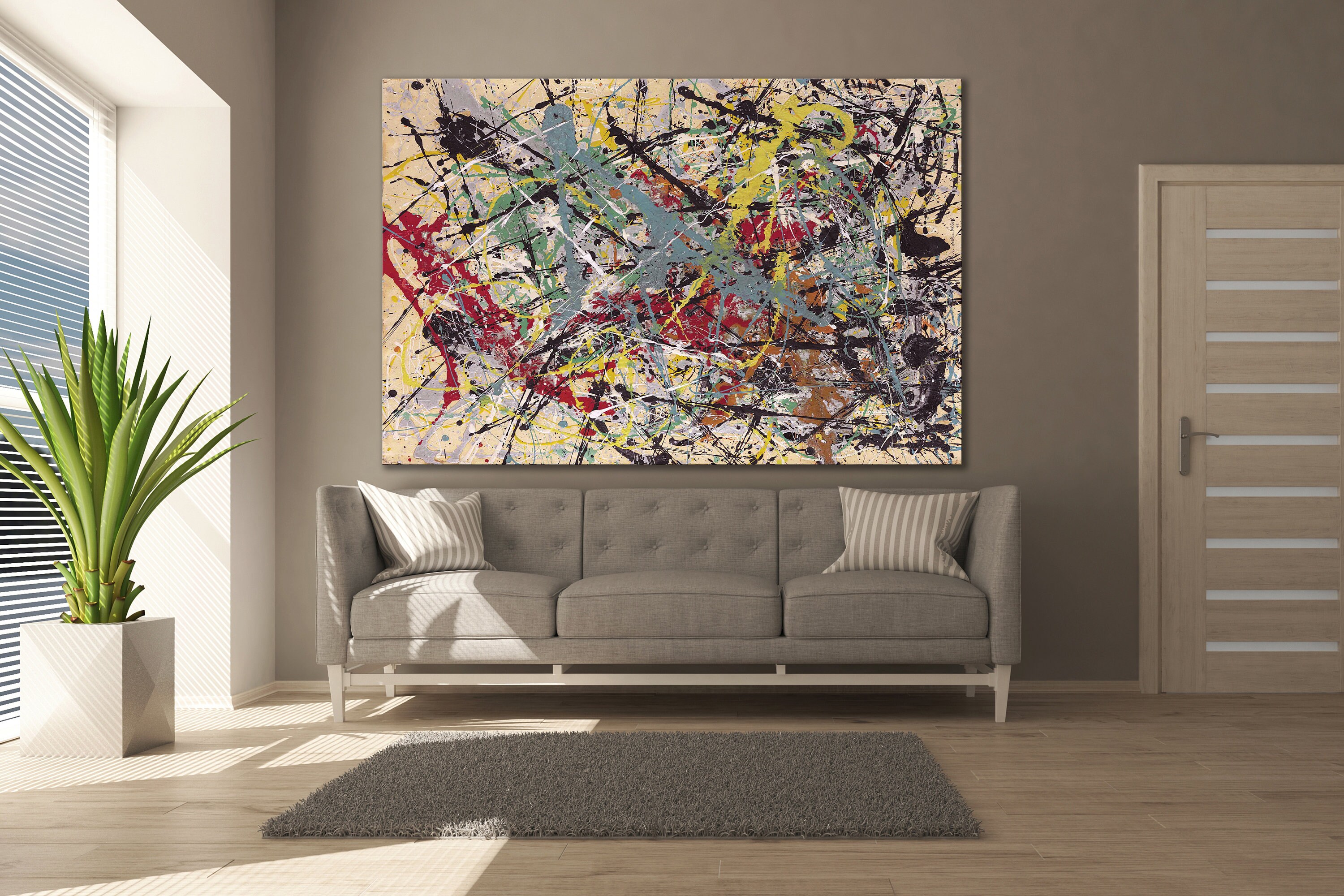 CANVAS ART PRINT Number 16 Abstract Painting Print Jackson - Etsy
