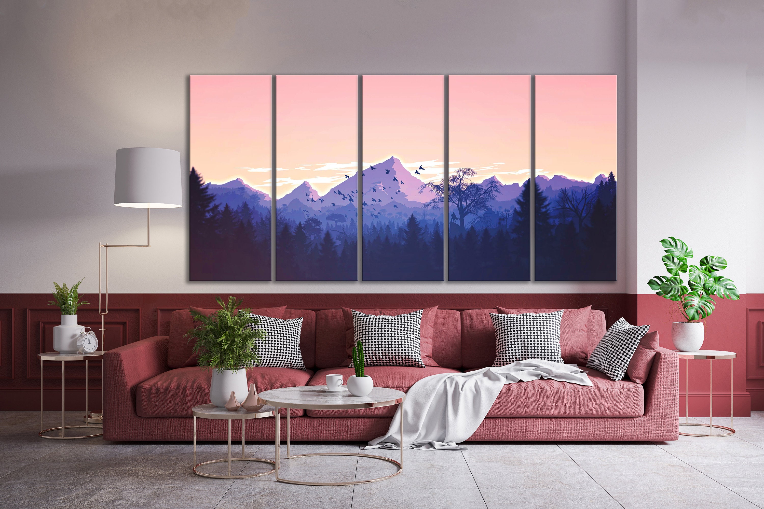 CANVAS ART PRINT Mountain View Wall Art Print Living Room - Etsy