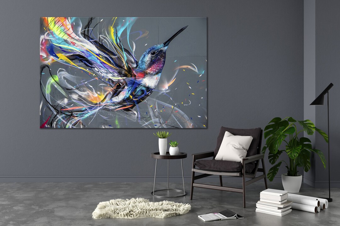 CANVAS ART PRINT Colibri Bird Street Art Print Color Bird - Etsy Canada