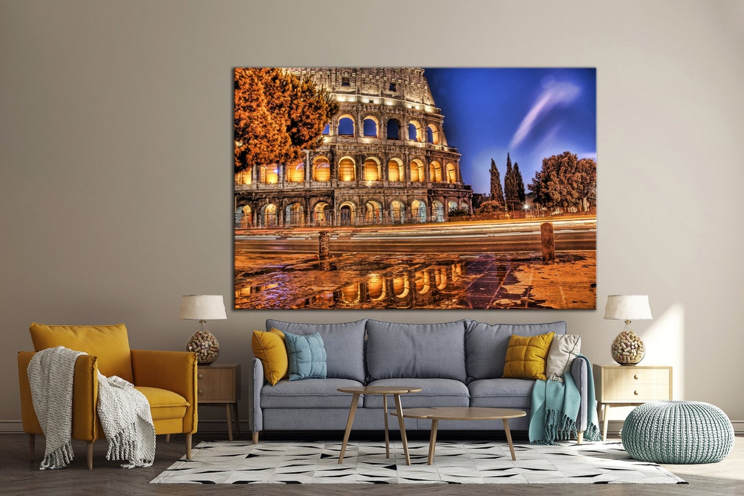CANVAS ART PRINT Colosseum Wall Art Print Italian Cityscape Art Italy ...