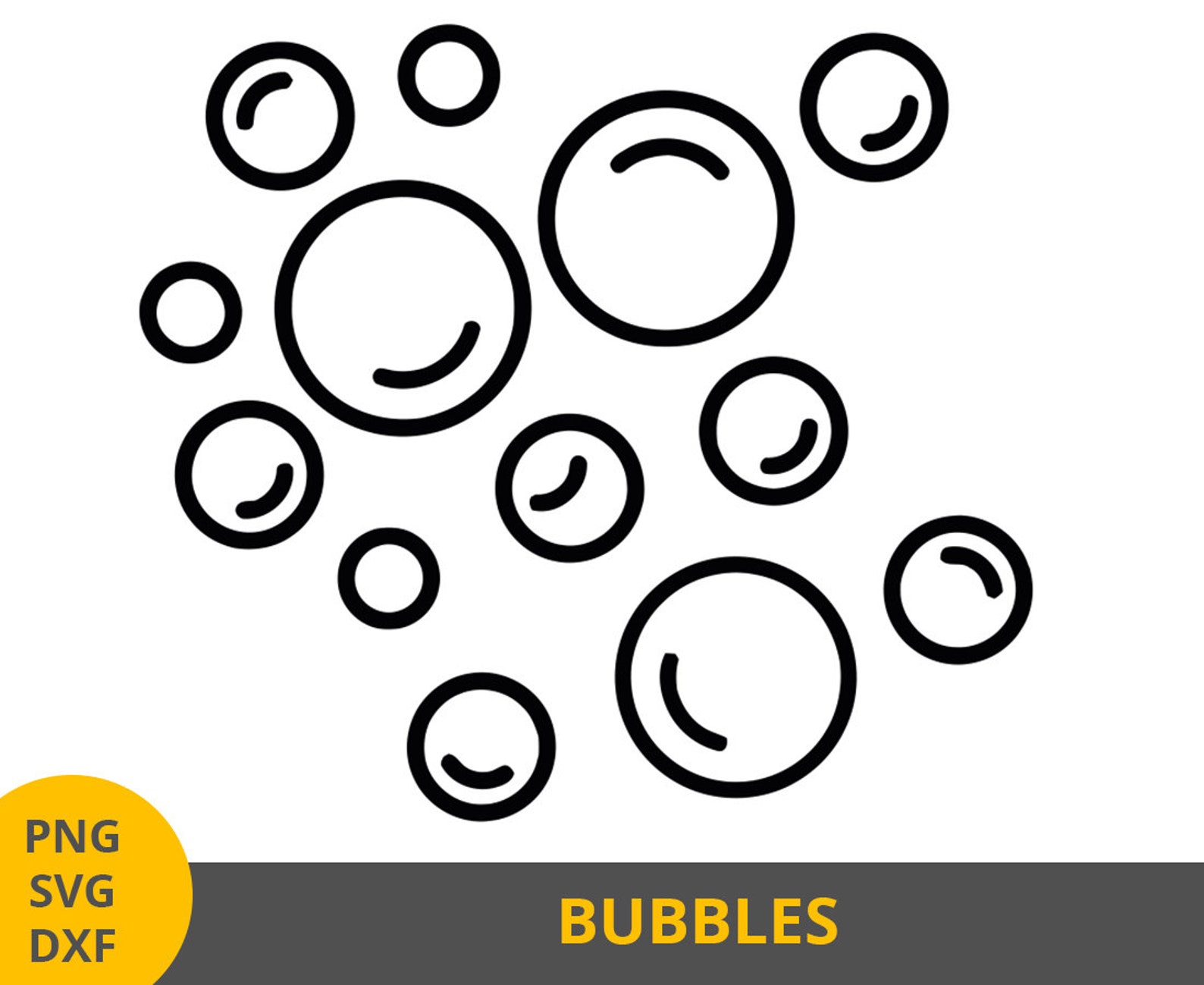 Burbujas SVG PNG DXF corte el dibujo a mano del archivo | Etsy México