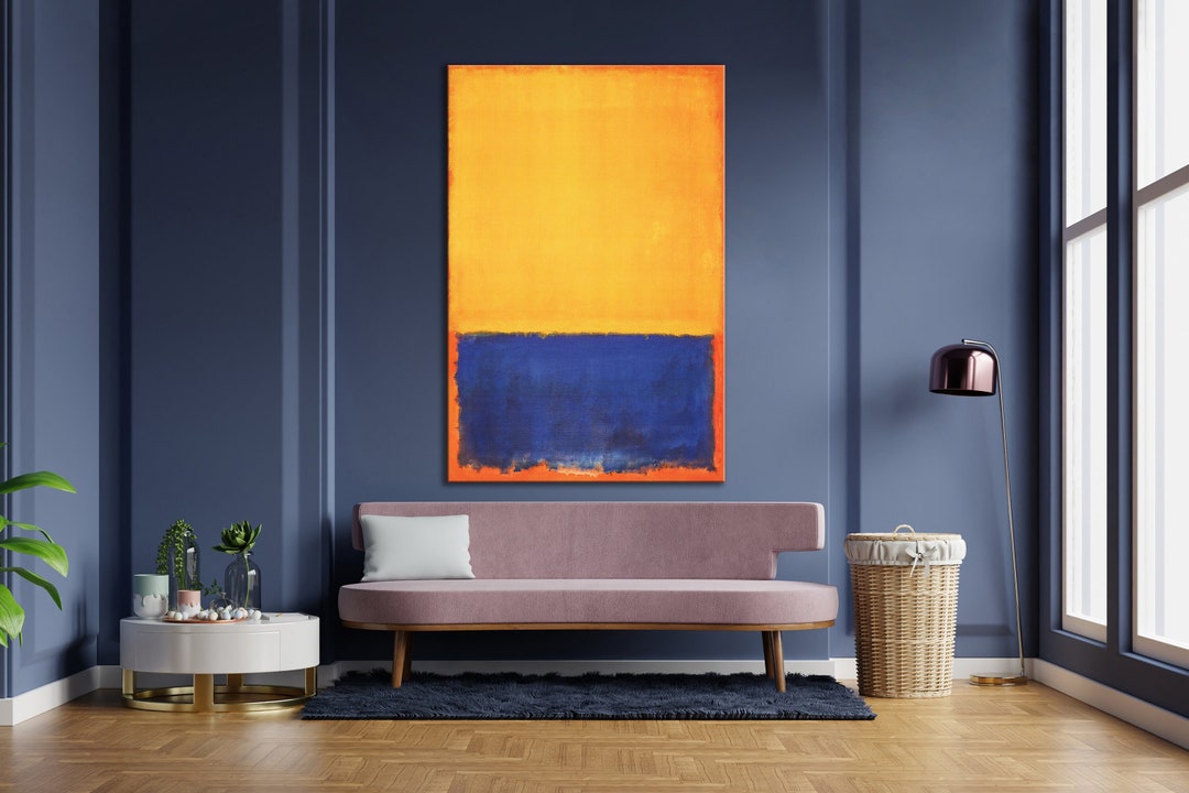 CANVAS ART PRINT Yellow Blue Orange Art Print Abstract Canvas Print ...