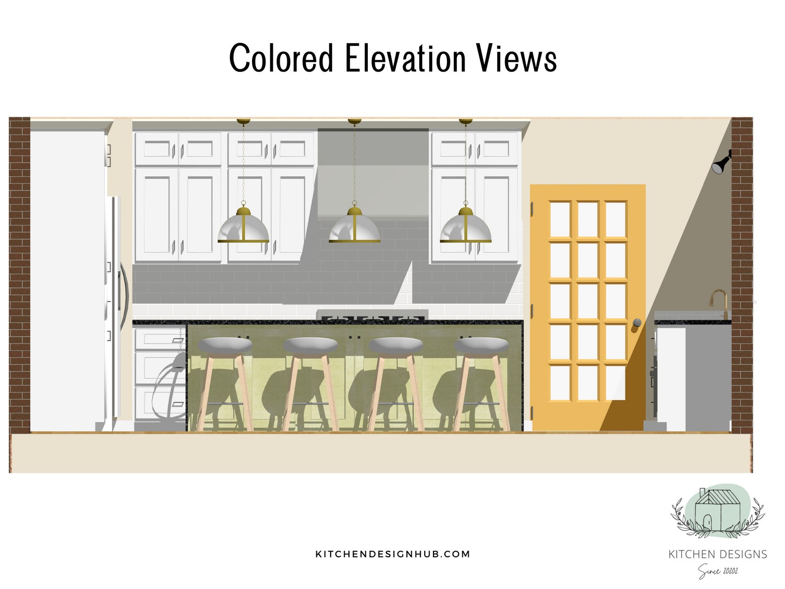 Custom Kitchen Interior Design E-design 2D Layout 3D Renderings - Etsy