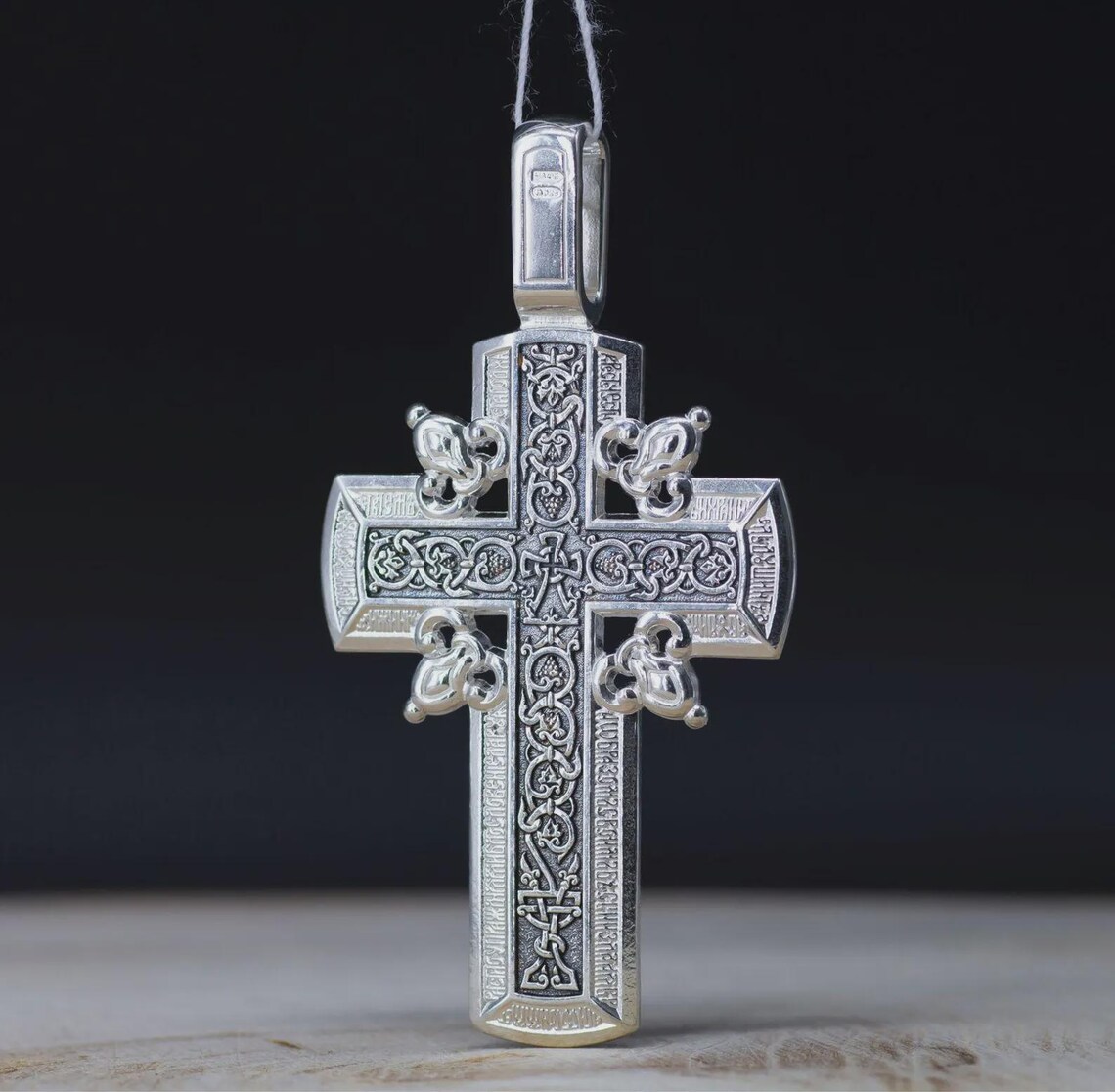 Eastern Orthodox Cross Pendant Golgotha Men Christian Crucifix Silver ...