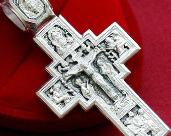 Lord Almighty Icon Russian Orthodox Prayer Body Cross Solid Silver 925 ...