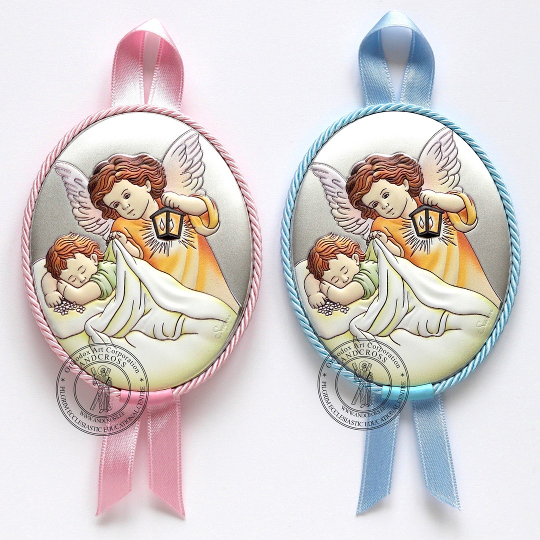 Silver Guardian Angel Icon, Praying Over Baby, Boy or Girl - Etsy