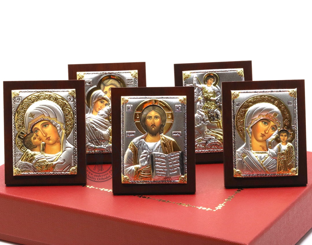Gift Set of 5 Icons.lord Jesus Christ. Mother of God Kazan. Mother of ...