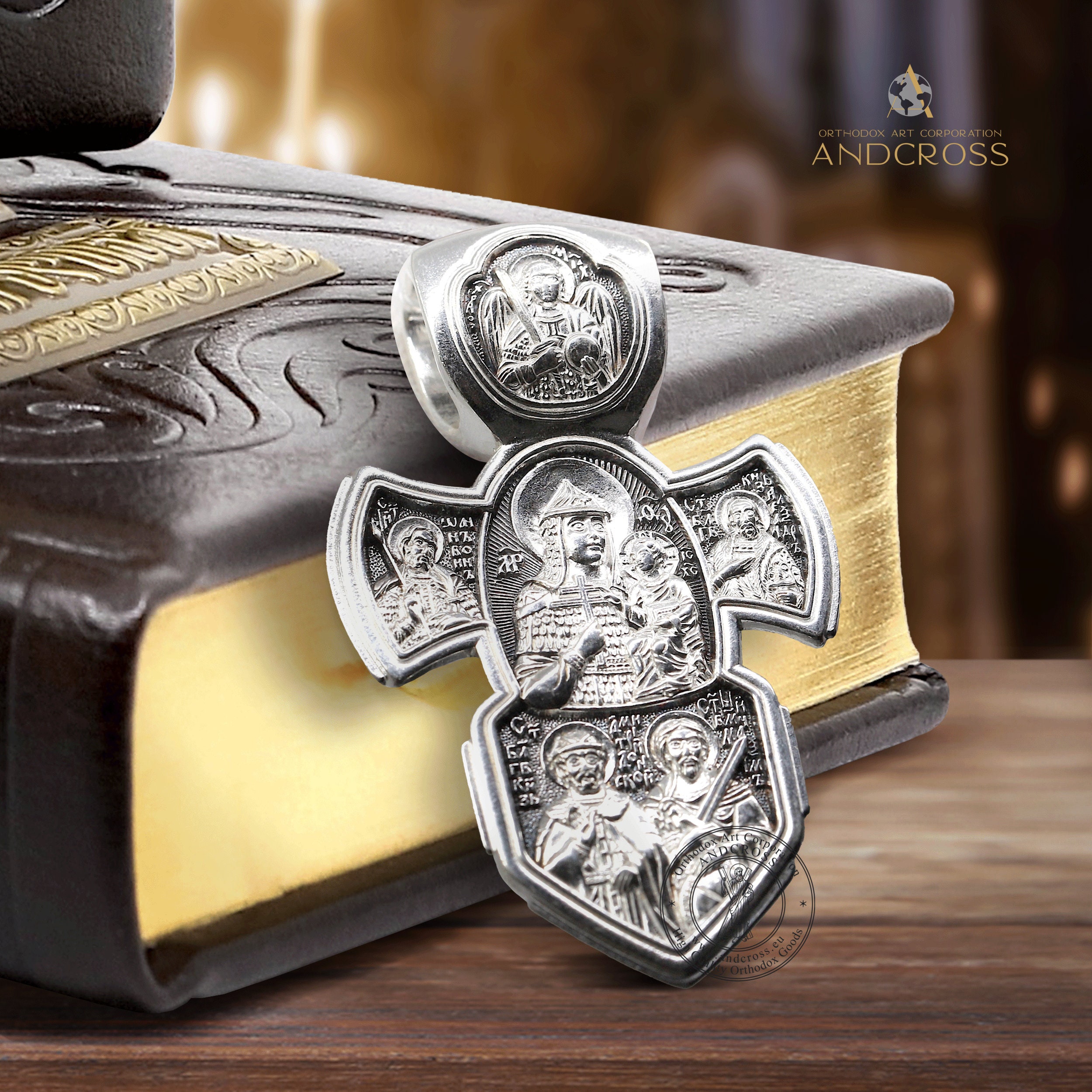 Sterling Warrior Cross Holy Trinity & Saints 18.5g - Etsy