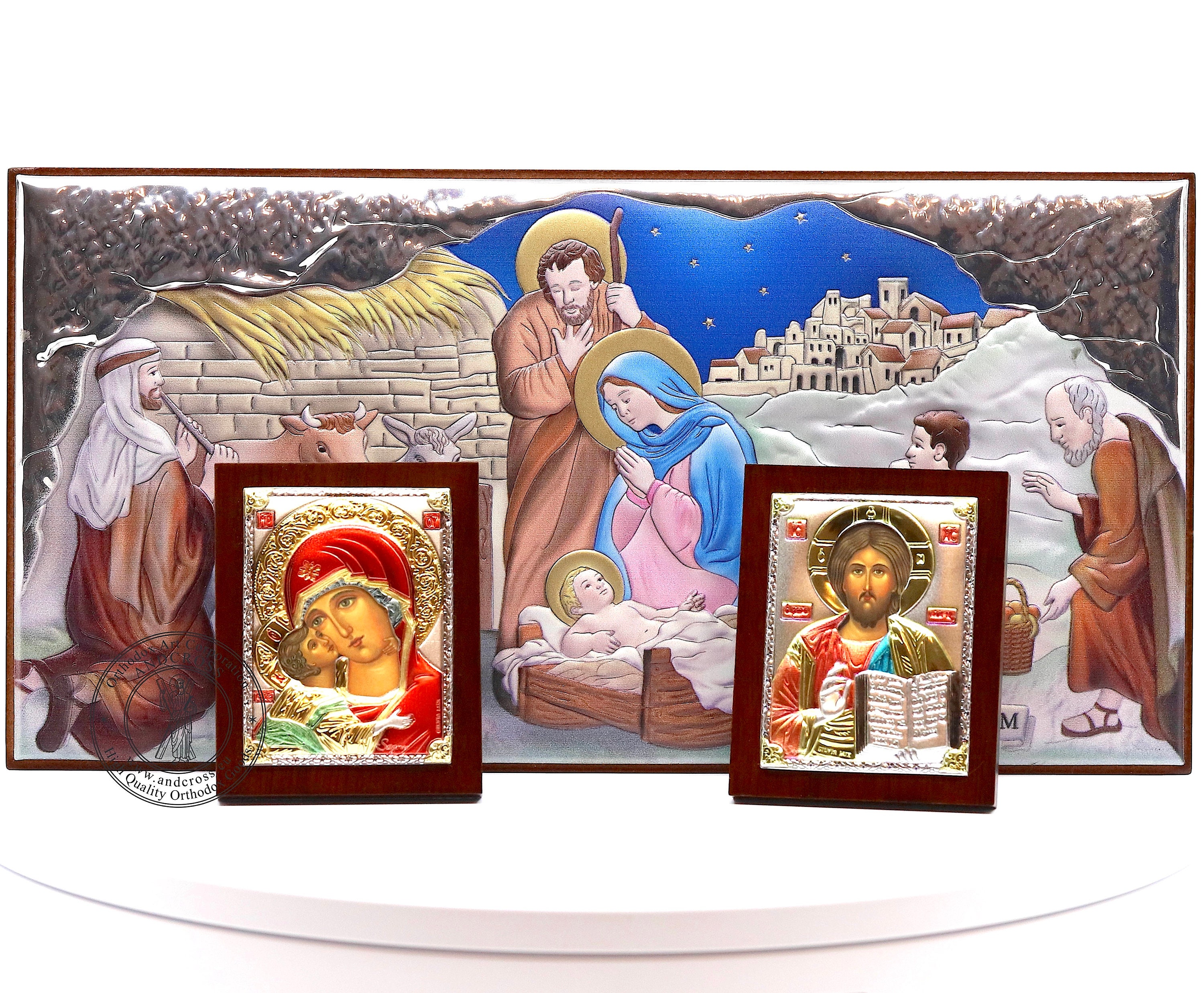 Nativity of Christ Icon 2 Small Icons Set Christian Icon - Etsy