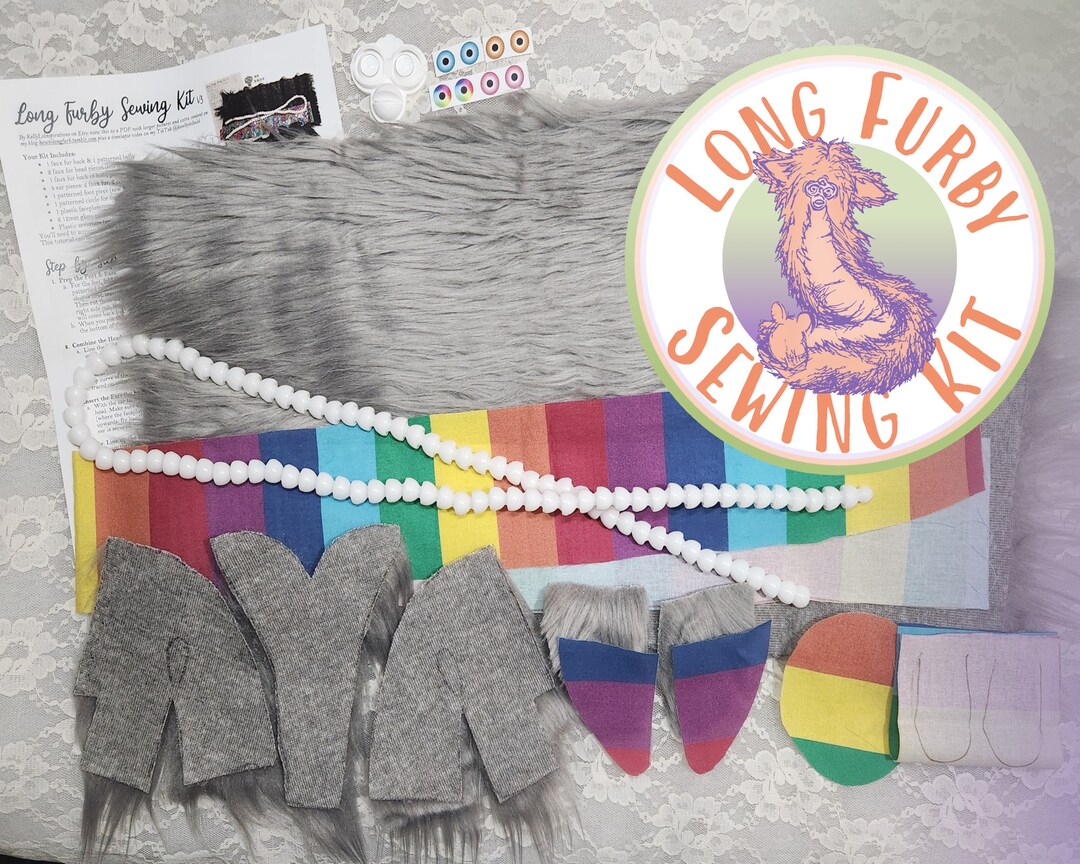 Long Furby Sewing Kit: Stormy Rainbow - Etsy
