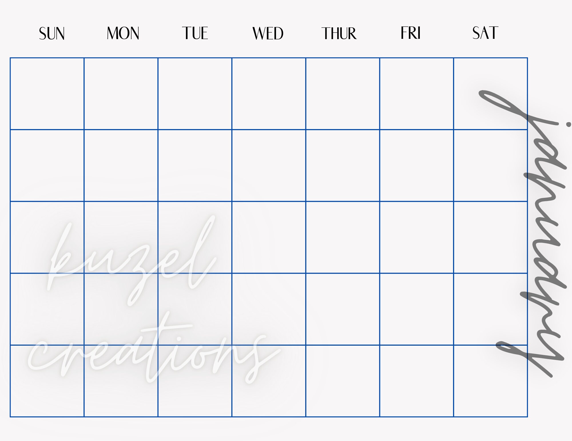 January Minimalist Printable Calendar - Etsy