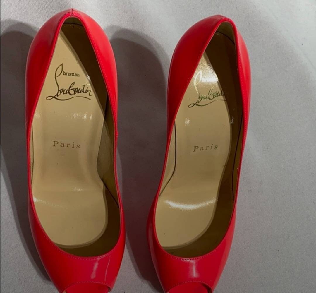 Christian Louboutin rosa Patent Leder Lady Peep Toe Plattform | Etsy
