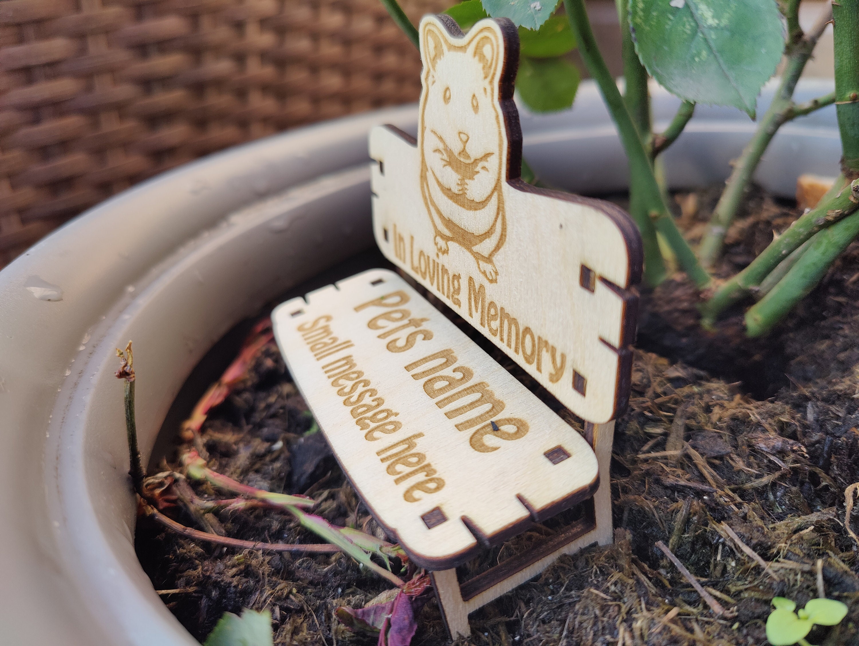 In Loving Memory of Your Pet Hamster Memorial Bench Grave Marker - Etsy