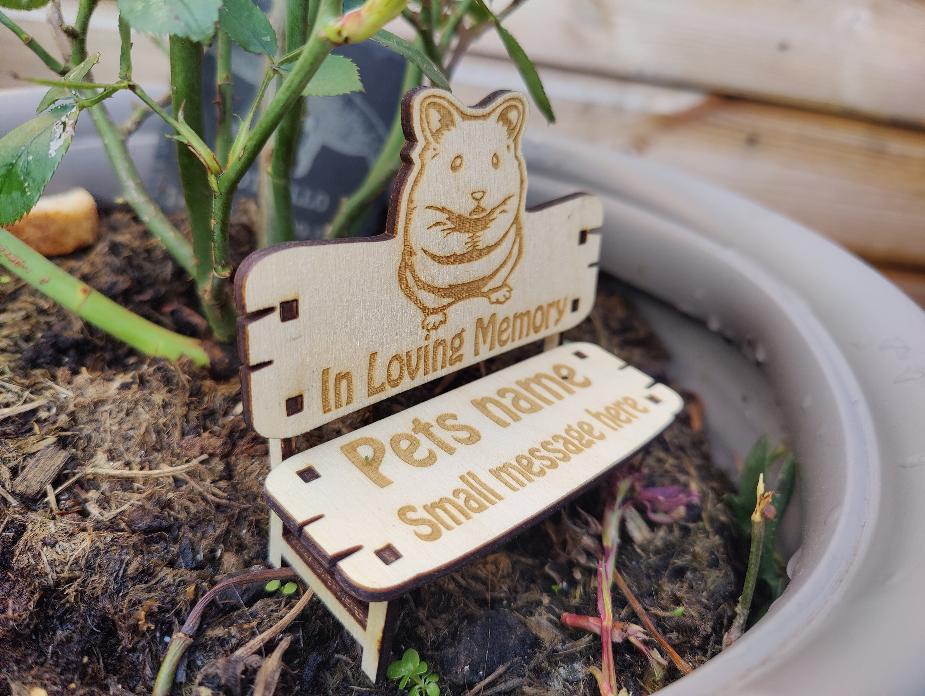 In Loving Memory of Your Pet Hamster Memorial Bench Grave Marker - Etsy