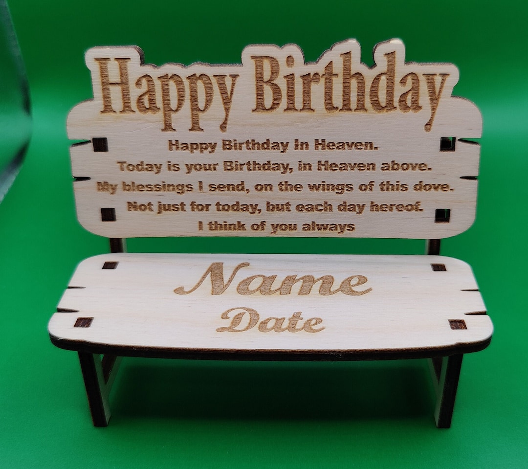 In Loving Memory Gift Bench Memorial Happy Birthday Heaven - Etsy