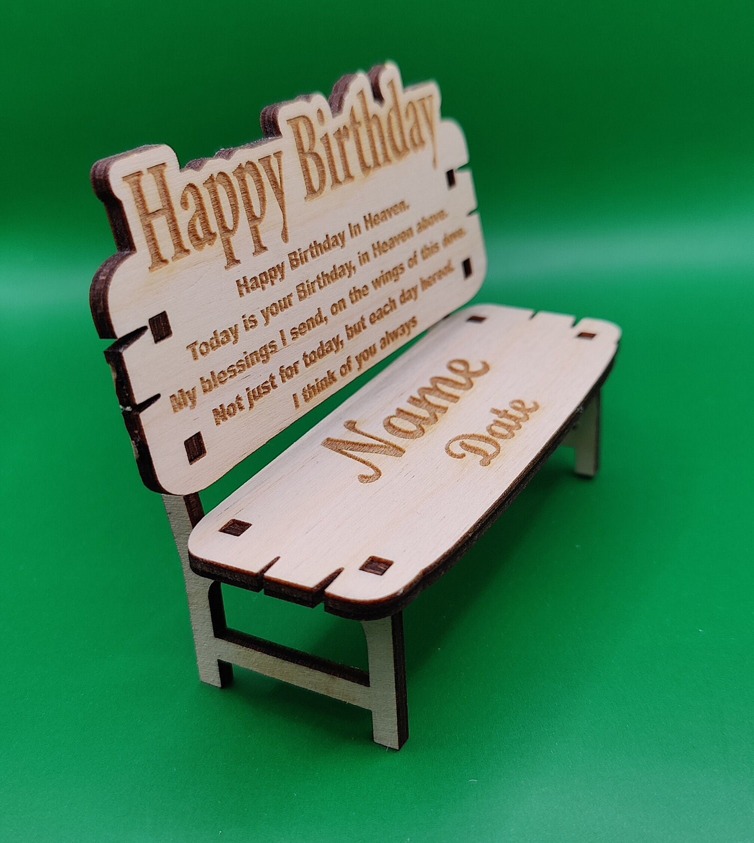 In Loving Memory Gift Bench Memorial Happy Birthday in Heaven Cremation ...