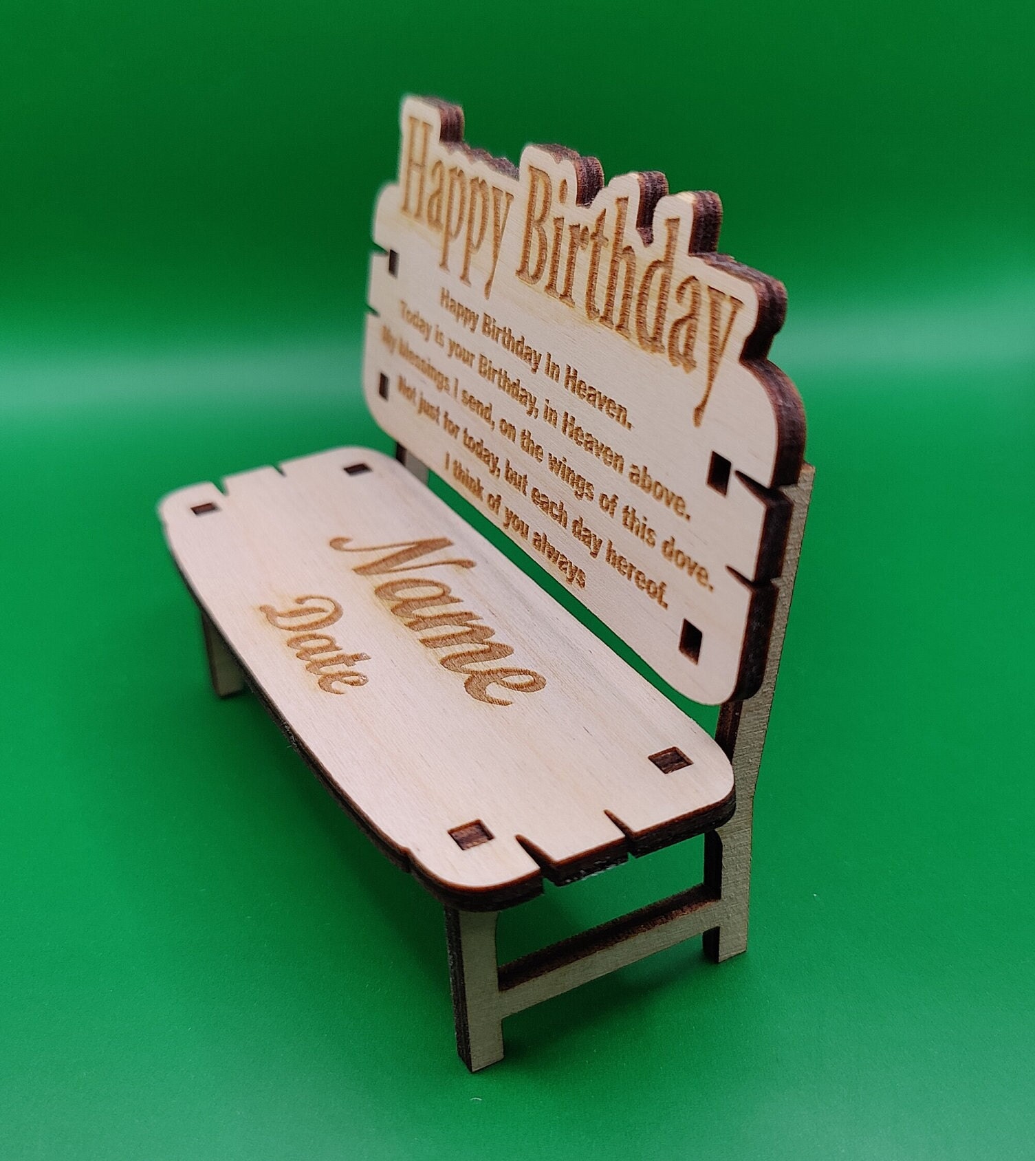 In Loving Memory Gift Bench Memorial Happy Birthday in Heaven Cremation ...