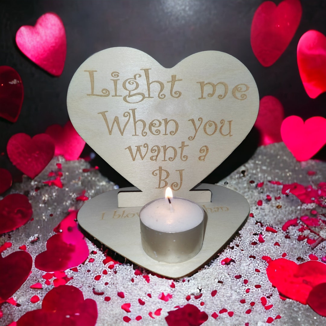 Naughty Valentine Heart Gift for Him Cheeky Candle Plaque Humour Sexy ...