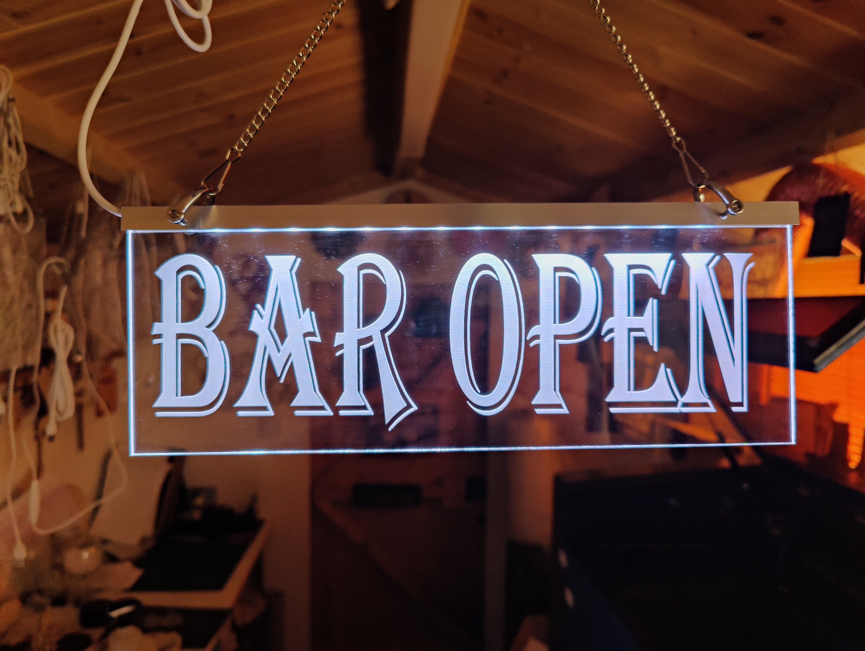 Led Bar Sign Bar Open Neon Mancave Garden Bar - Etsy