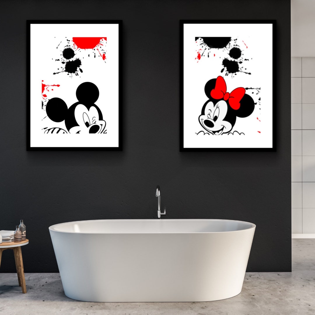 Mickey and Minnie Mouse Paint Splat Print - Etsy