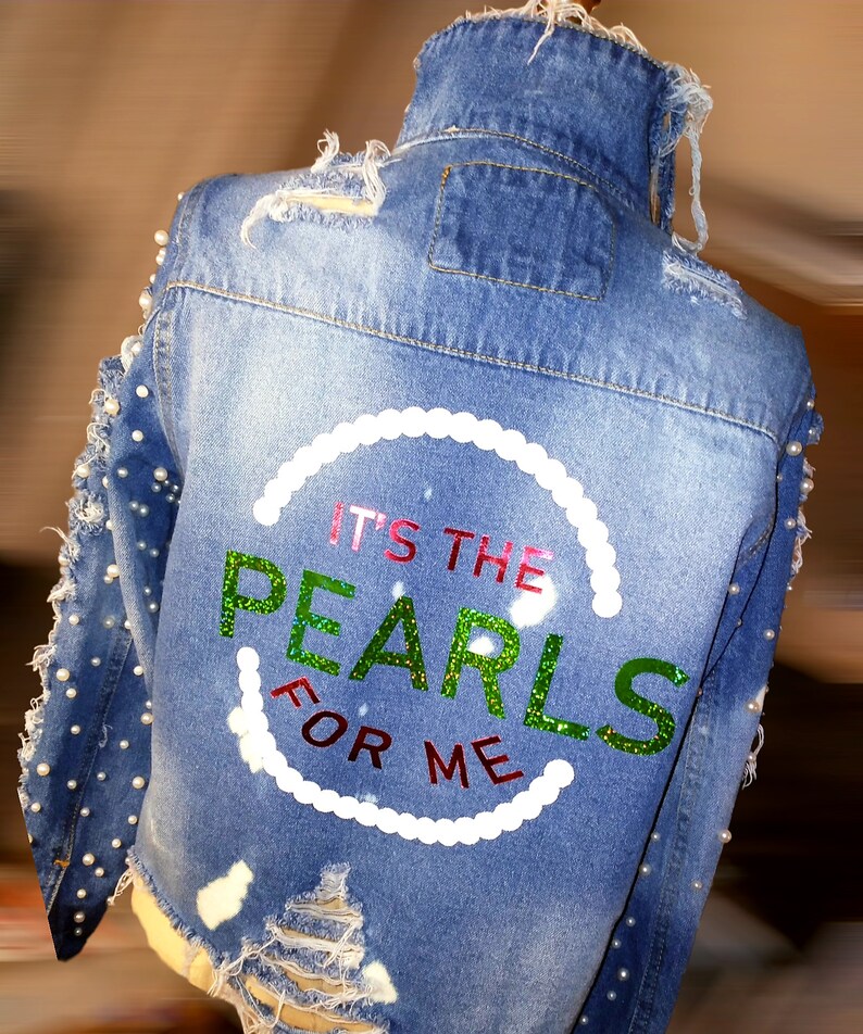 Custom Denim Alpha Kappa Alpha "it's the Pearls for Me" Inspired Jean ...