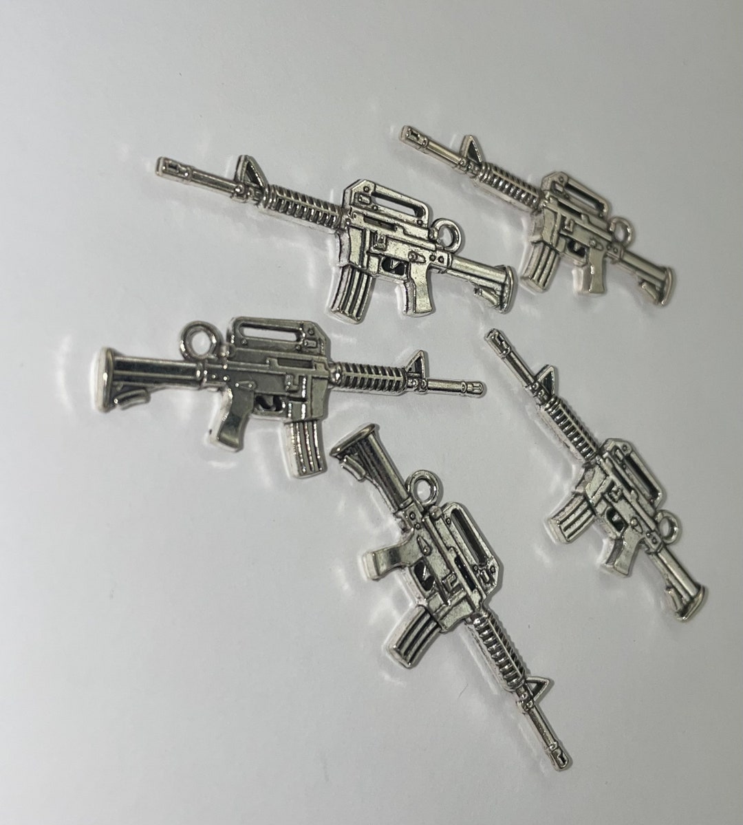 Silver Kawaii AK Gun Charms - Etsy