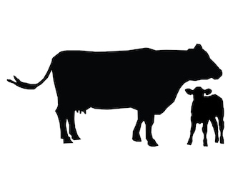 Craft Supplies & Tools Cow and Calf pair svg cow and calf dxf cow and ...