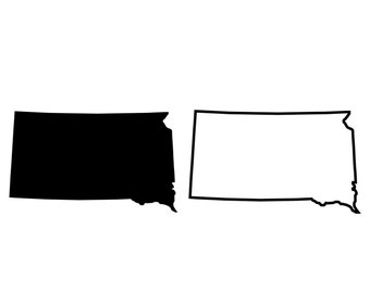 South Dakota Map Svg - Etsy