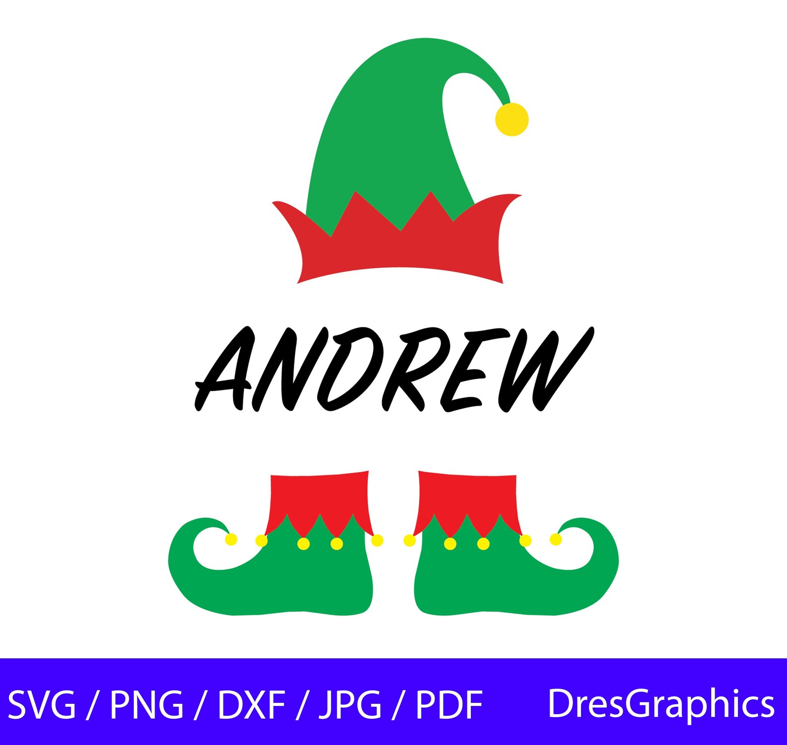 Elf SVG Elf Split Name Frame SVG Elf Name Frame Svg Elf - Etsy