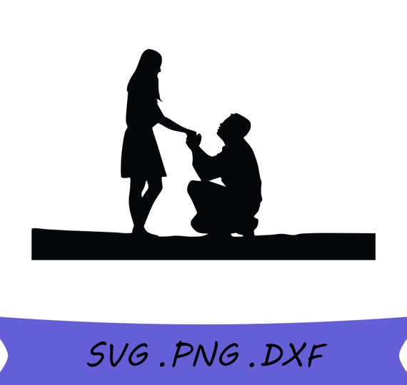 Couple Getting Engaged SVG Engagement SVG Proposal SVG | Etsy