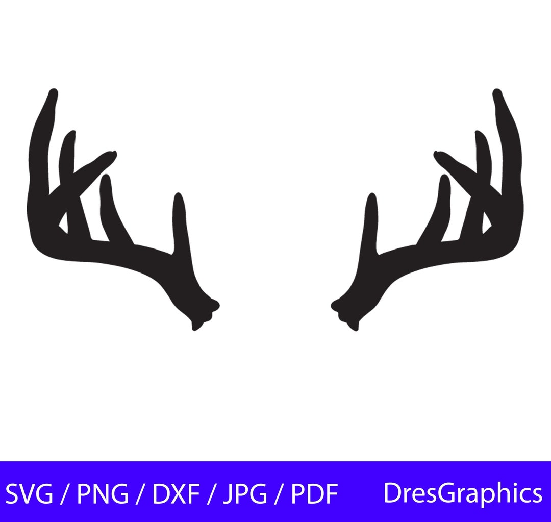 Reindeer Antlers Silhouette Svg, Reindeer Antlers SVG, Deer Antlers SVG ...