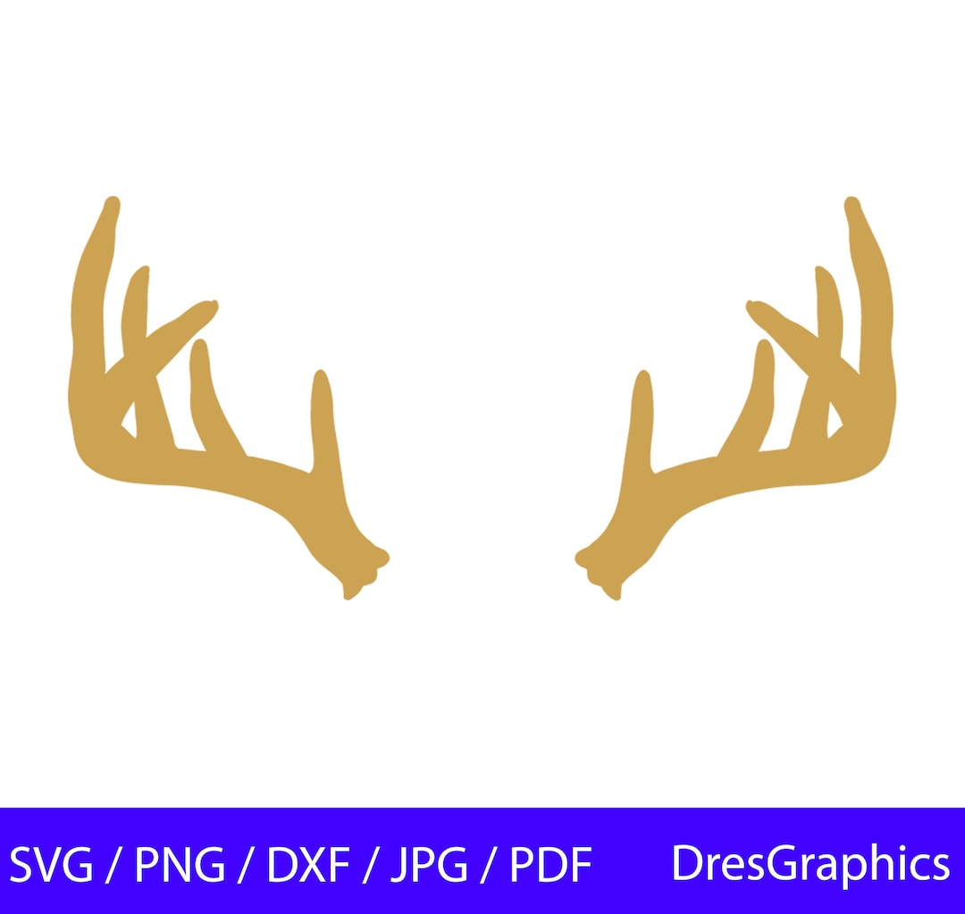 Reindeer Antlers SVG, Deer Antlers SVG, Antlers Vector Cut File, Brown ...