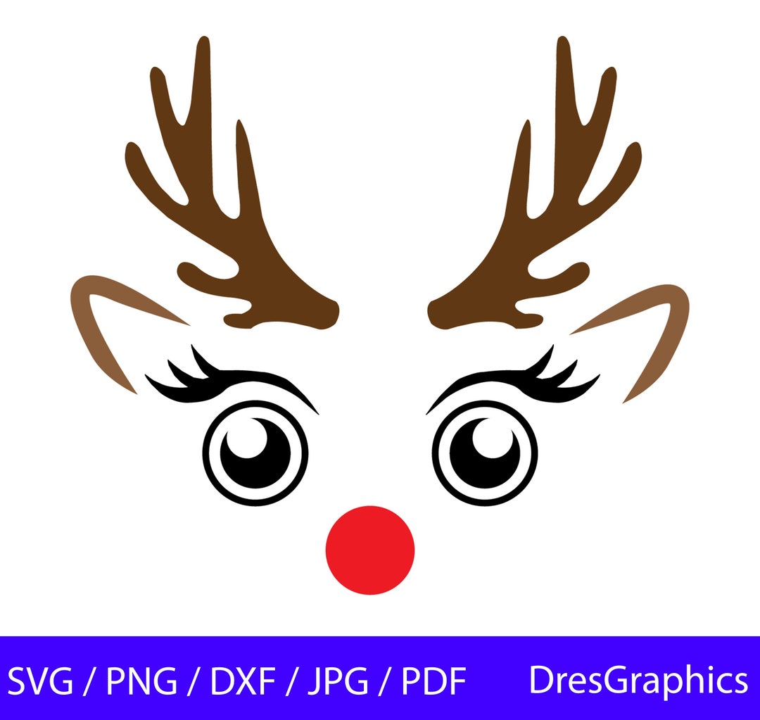 Christmas Reindeer Faces SVG, Reindeer SVG, Reindeer Face Svg, Girl ...