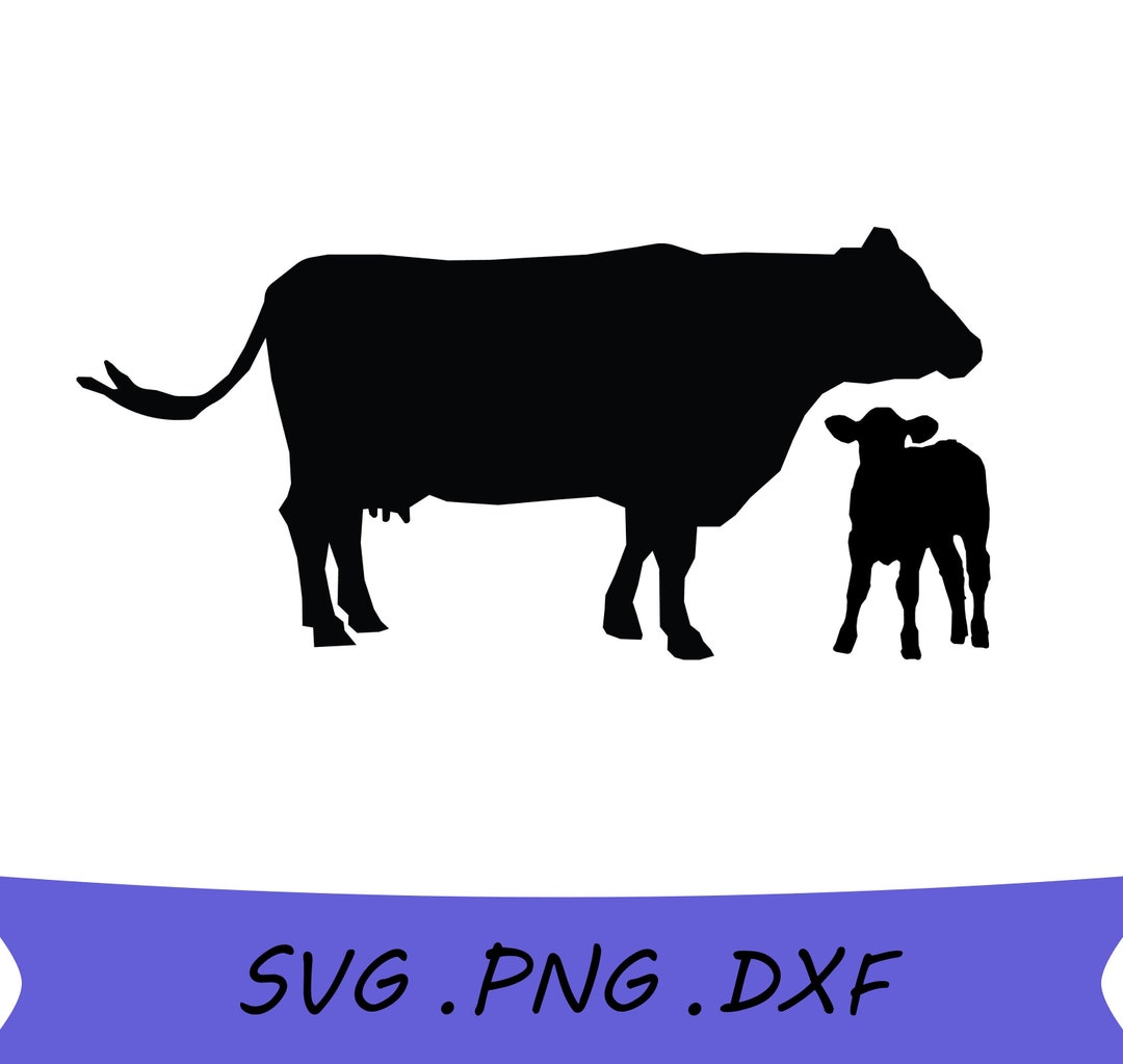 Cow With Calf Svg, Cow Calf Pair Vector Svg, Calf Svg, Cow SVG, Cow PNG ...