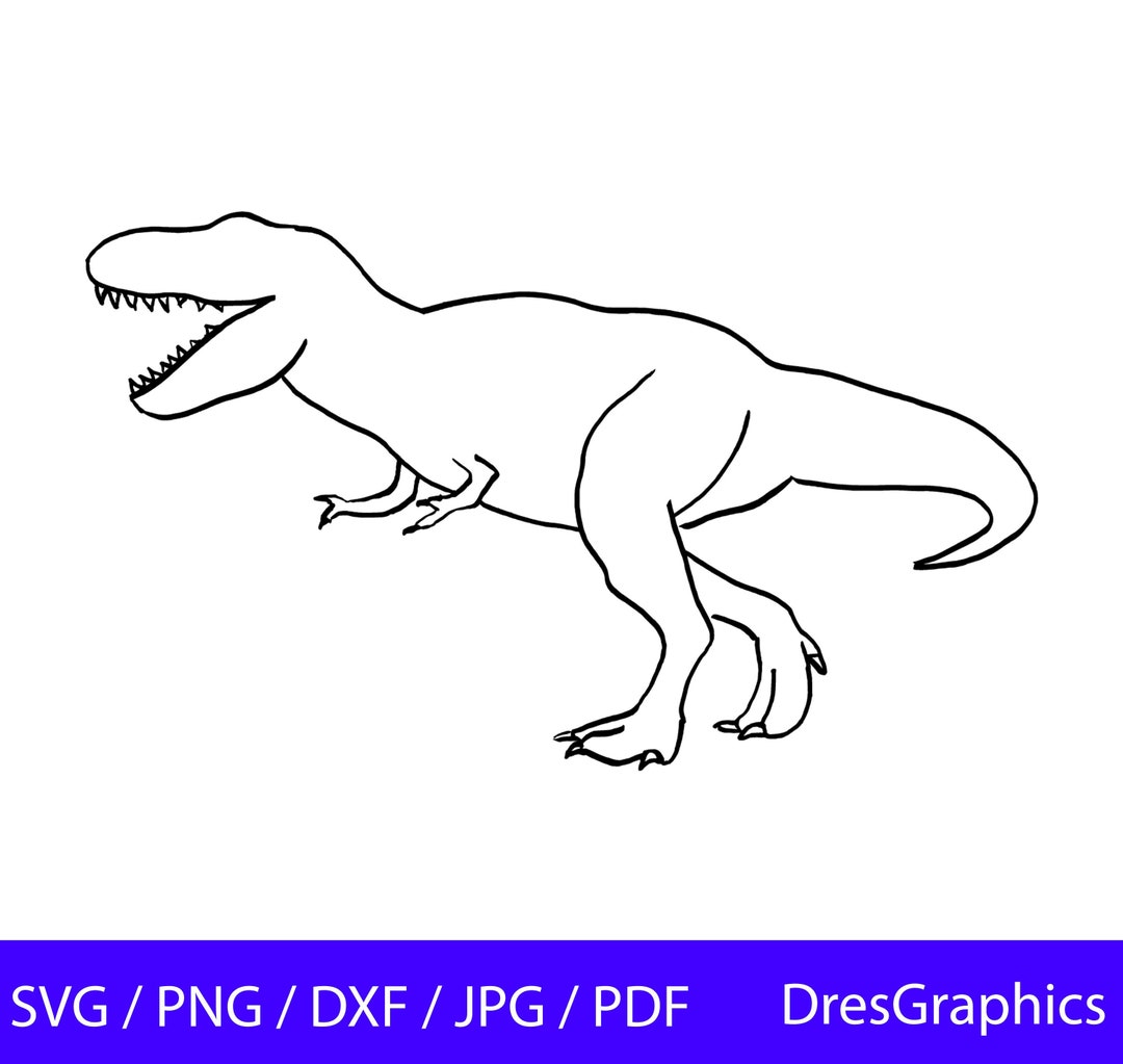 T-rex SVG, T-rex Outline SVG, Dinosaur SVG, Tyrannosaurus Rex Svg ...